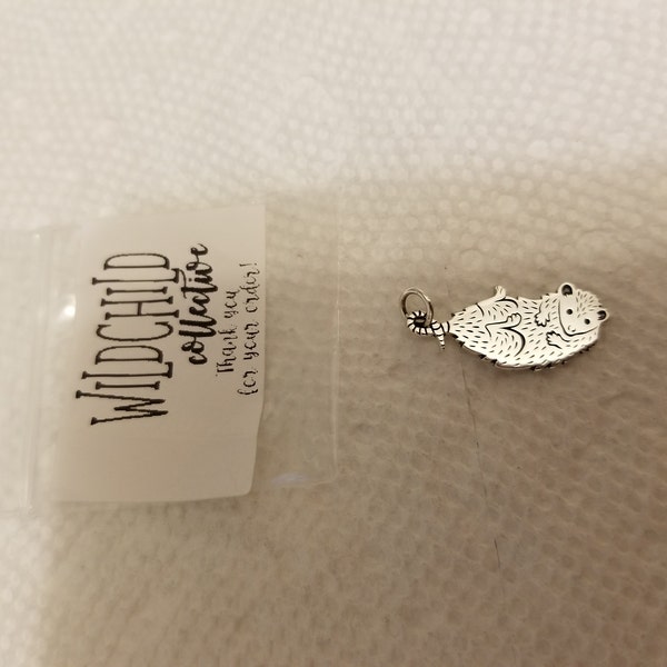 Sterling Silver Possum Charm. Opossum Pendant. 925 Sterling Silver ...