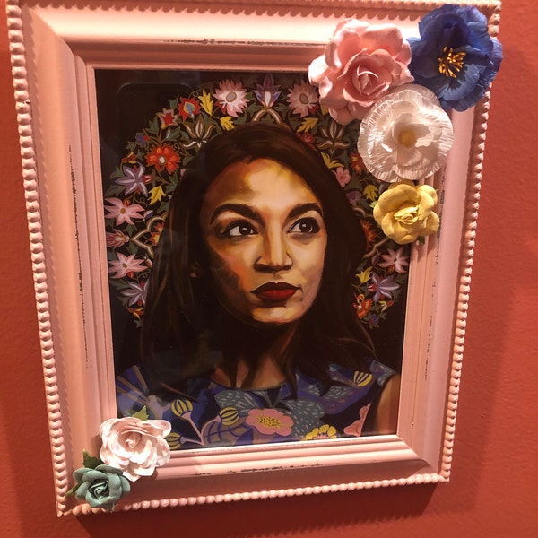 AOC Portrait Art Print: Alexandria Ocasio-cortez Oil Painting (digital ...