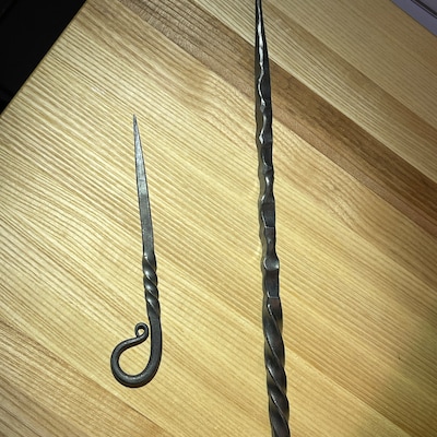 Wand of Iron Hand Forged Magic Wand With Knurled Handle for - Etsy