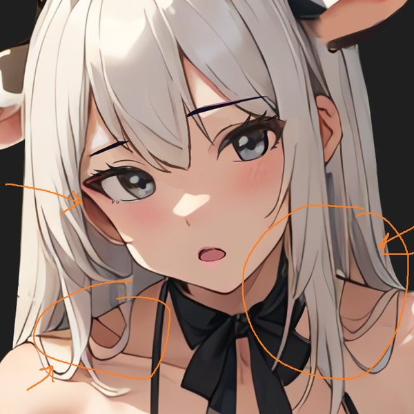 Pngtuber Cow Girl With 6 Emotions | Premade Vtuber Png Tuber Model ...