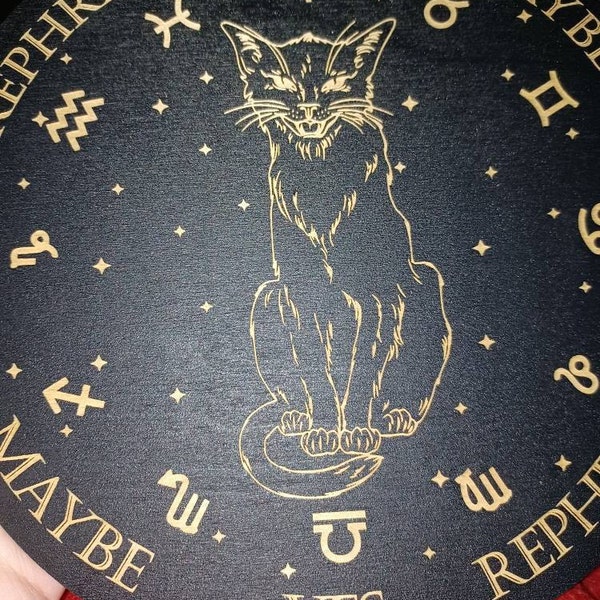 Black Cat Wood Pendulum Board | Laser Engraved | Divination | Scrying ...