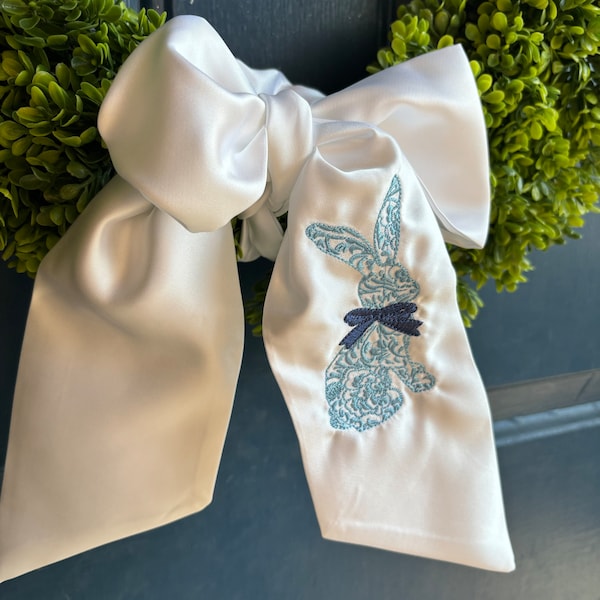 Chinoiserie Rabbit Bow 4inch Machine Embroidery Design Digital Download ...