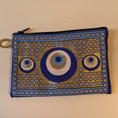 Turkish Evil Eye Coin Purse Evil Eye Accessories Blue - Etsy