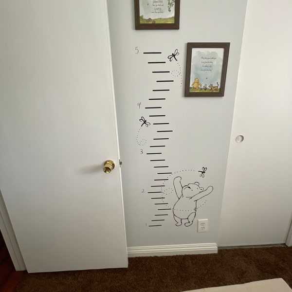 Classic Winnie the Pooh Growth Chart Vinyl Wall Decal - Etsy