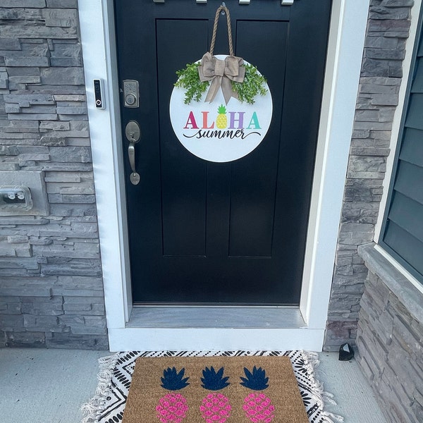 Pineapple Doormat, Summer Doormat, Housewarming Doormat Colorful ...