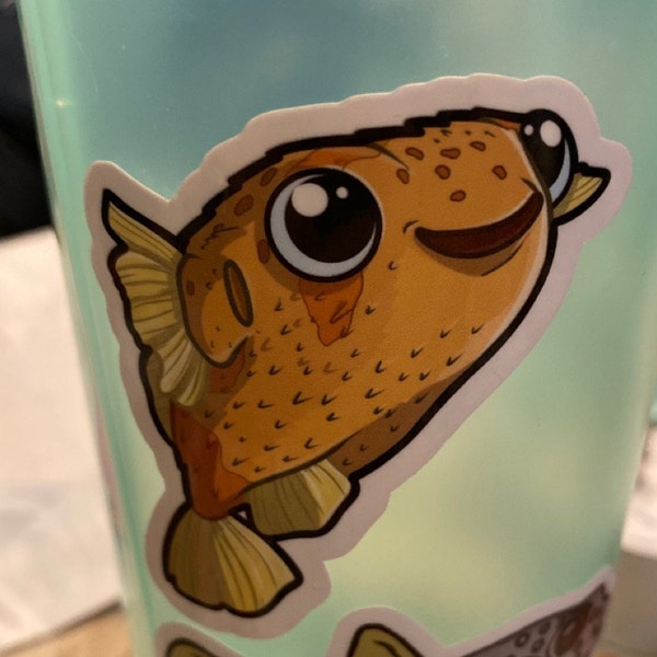 Pufferfish Sticker-for Laptop, Planner, Phone Case, Journal + by Mega ...