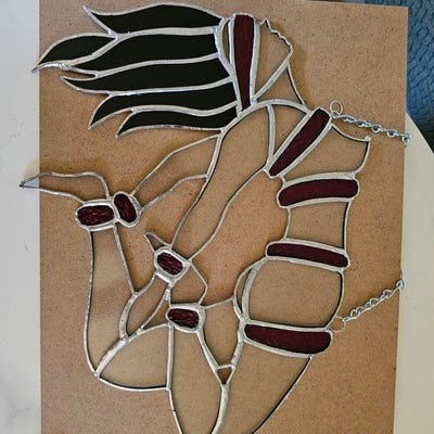 Stained Glass Mosaic Columbines Window Suncatcher - Etsy