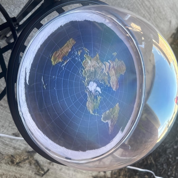 Flat Earth Map Dome Display Model - Wood Base, Acrylic Dome, Gift - Etsy