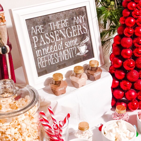 Polar Express Poster Refreshments Chalkboard Style - INSTANT DOWNLOAD ...