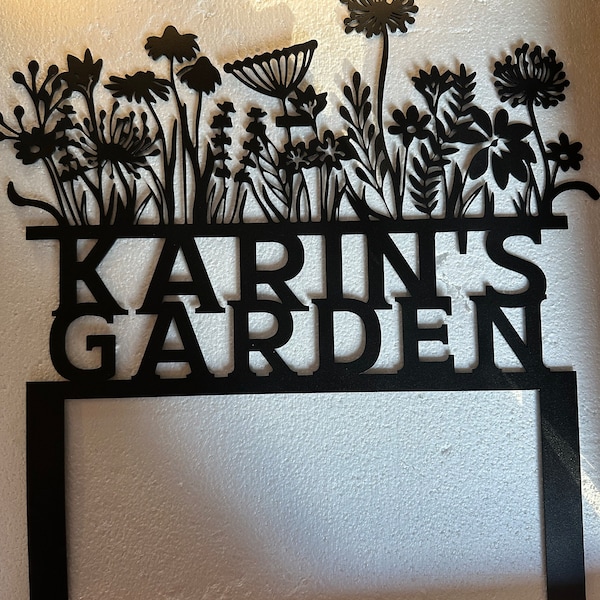 Custom Metal Flower Garden Sign, Personalized Yard Art Decor With ...