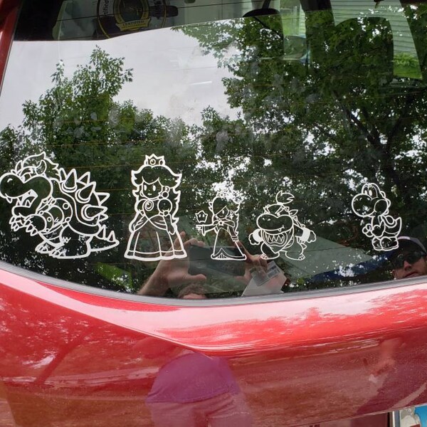 Super Mario Stick Figure Family Vinyl Decal / Sticker / Label - Etsy