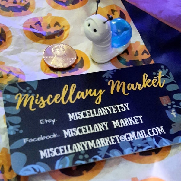 Polymer Clay Marble Snail Witch for Fairy Garden or Display , Halloween ...