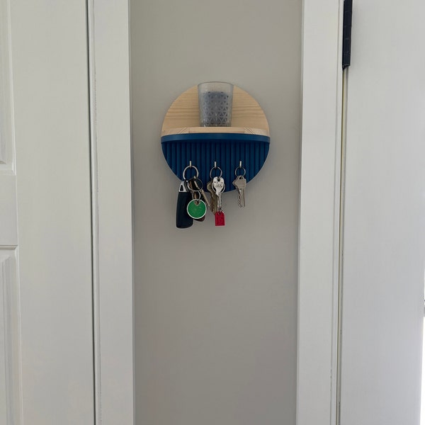 Walnut & Black Key Holder for Wall, Entryway Decorative Wooden ...