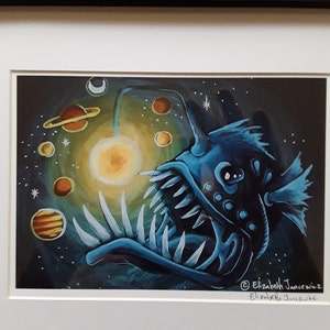 Deep Sea Angler Fish With Galaxy Fine Art Print - Etsy