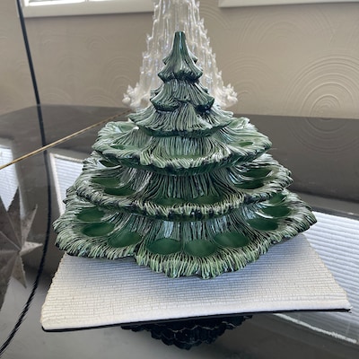 Duncan Hors Doeuvre Deviled Egg Ceramic Christmas Tree in a Beautiful Traditional Green Glaze - Etsy
