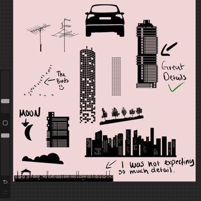 126 Procreate Cityscape Stamp Brushes, Speed Painting, Building, Night ...