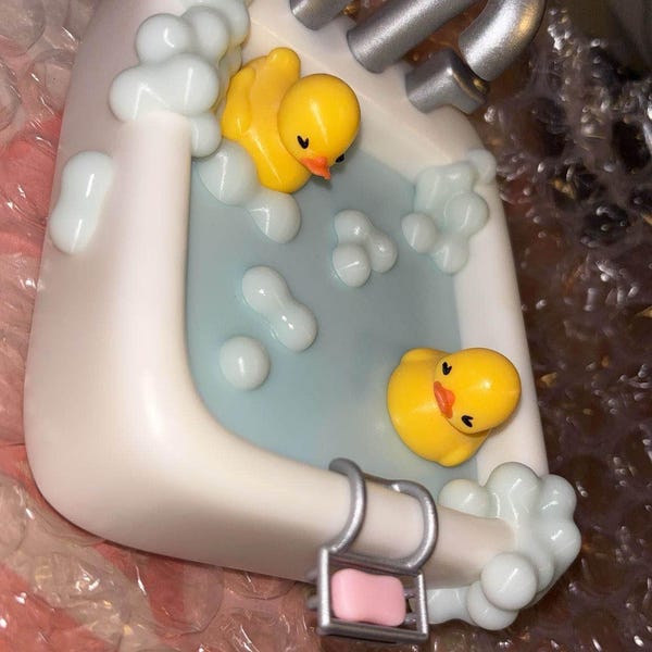 Bath Duck Trinket Dish | Resin Trinket Tray | Girls Trinket Bowl for ...