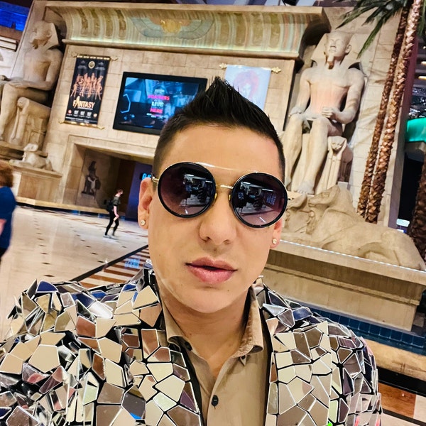 Silver Mirror Jacket / Glass Man Performance Christmas Costume / Broken ...