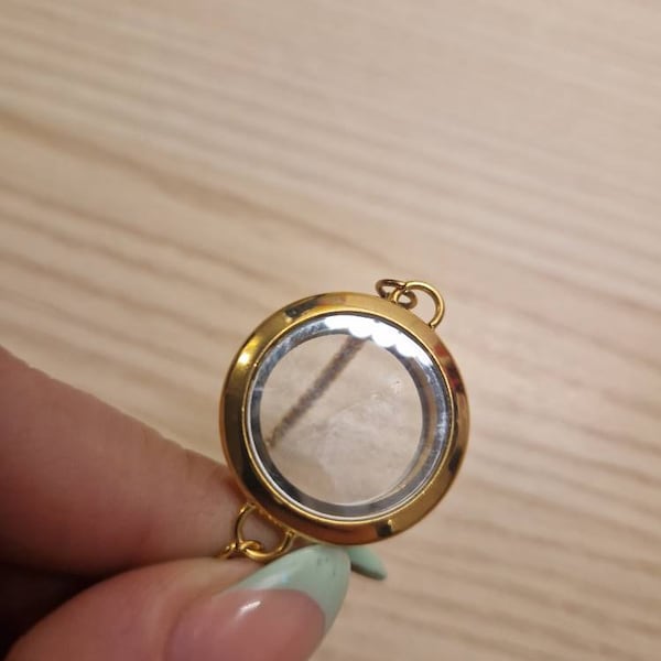 Stainless Steel Glass Locket Bracelet 20mm 25mm 30mm Gold Color Living ...