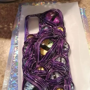Handmade iPhone Case Glow in the Dark Purple Venom Cat Eyes Handmade ...