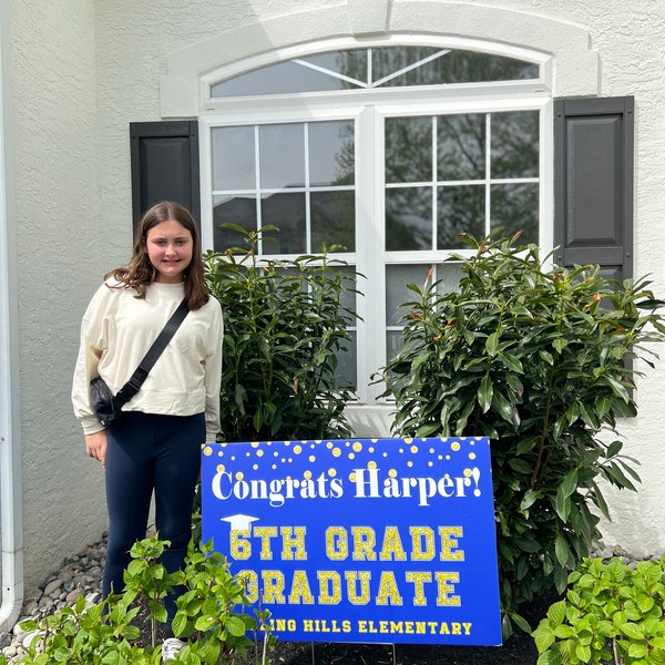 Elementary Graduation Yard Sign Class of 2024 24x36 Size Custom Colors ...