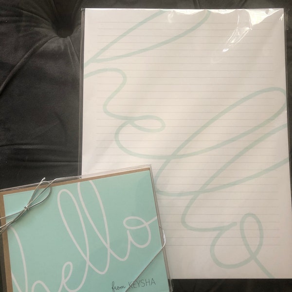 Personalized Stationery - Hello Note Card Set - Customized Stationery ...