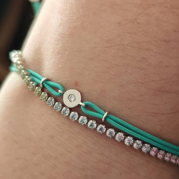 String Bracelet With Diamond 18k Gold, Diamond Bracelet, Friendship ...