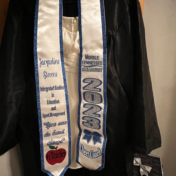 BSN Custom Graduation Stole-luxury Glitter Satin Personalized Nursing ...