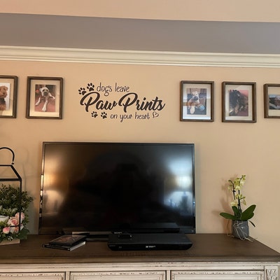 Dogs Leave Paw Prints on Your Heart Quote Vinyl Wall Decal/words ...