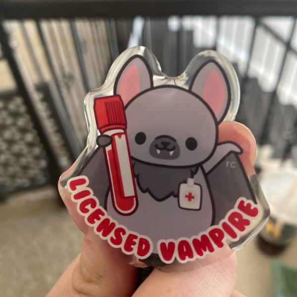 Licensed Vampire Acrylic ID Badge Reel for Phlebotomists, Phlebotomy ...