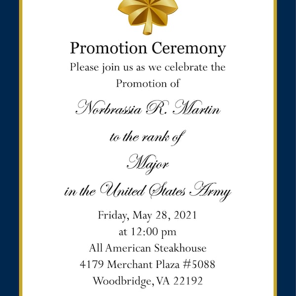 Army Promotion Ceremony Invitation, Printable Army Promotion Invitation ...