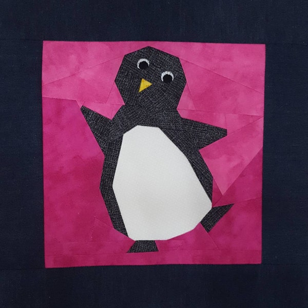 Penguin Paper Pieced Quilt Block Pattern PDF Download, 12 Inch ...