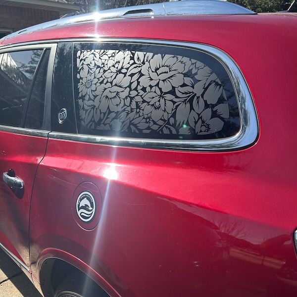 Floral Print Rear Quarter Window Decal Set of 2, Car Window Decal ...