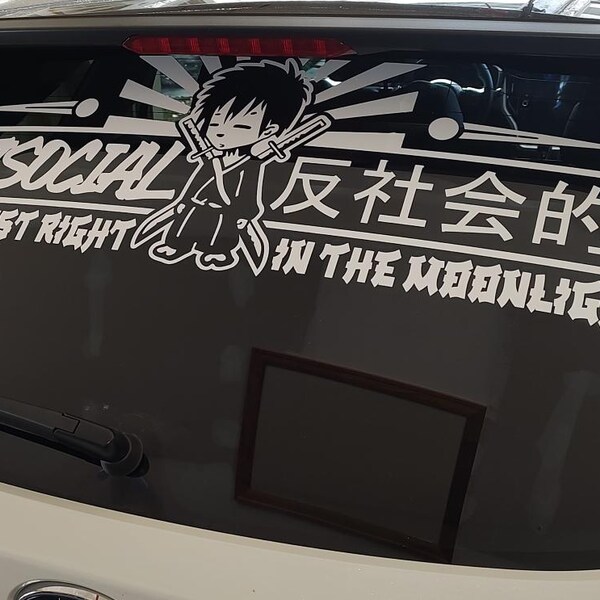 RW-24 JDM Rear Window Car Decal Windshield Sticker Banner Rocker Side ...