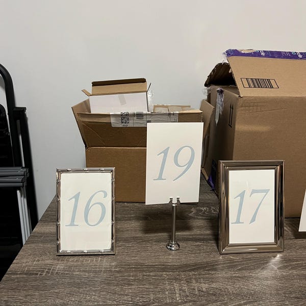 Antique Blue Letterpress Table Numbers | Set of 20 or 30 Cards - Etsy