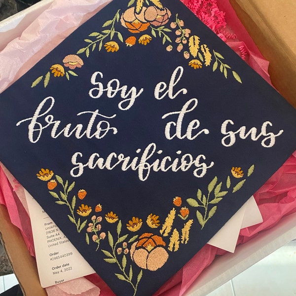 Embroidered Boho Graduation Cap Topper | Grad Cap Decoration Topper ...