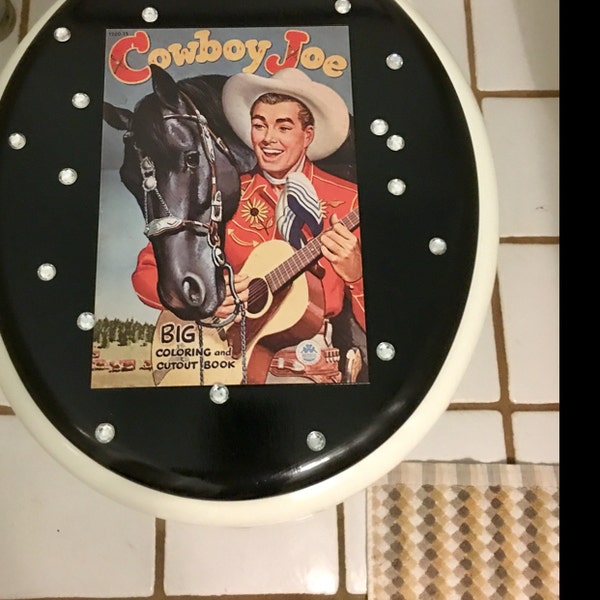 Retro Cowboy or Cowgirl Toilet Seat Vintage 1950s Western Pin up ...