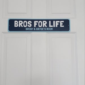 Bros for Life Sign, Custom Boy Brothers Name Bedroom Sign, Personalized ...