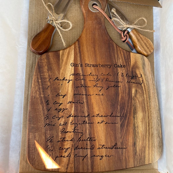 Personalized Recipe Cutting Board - Recipe Engraved - Handwritten Gifts ...