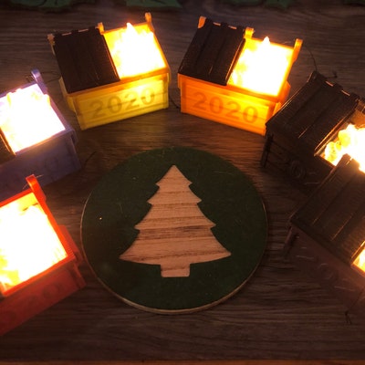 2020 Dumpster Fire Lit Ornament, 3D Printed With LED Light - Etsy