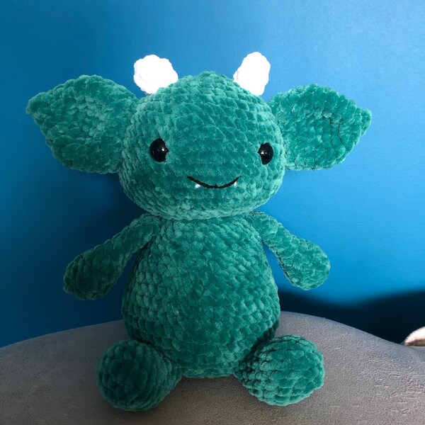Moss the Sprite Snuggler Crochet Pattern With Fluffy Yarn Tips, Moss ...