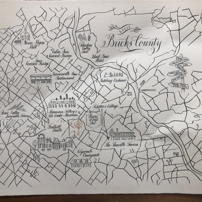 Digital Custom Map: Handwriting Calligraphy Watercolors - Etsy