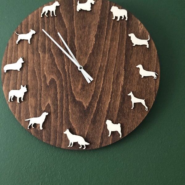 Dog Clock With Different Breeds Set1 | Dog Family Gift | Pet Lovers ...