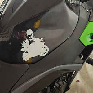 Lady Biker Riding Vinyl Decal - Etsy