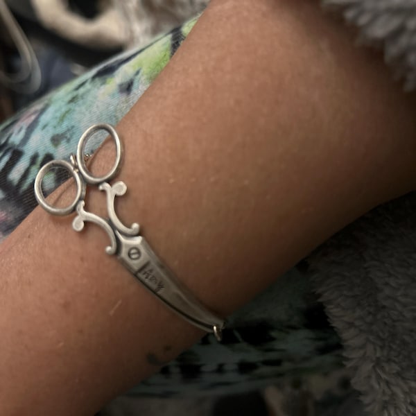 Large Scissor Bracelet, Scissor Jewelry, Sterling Silver Finish ...