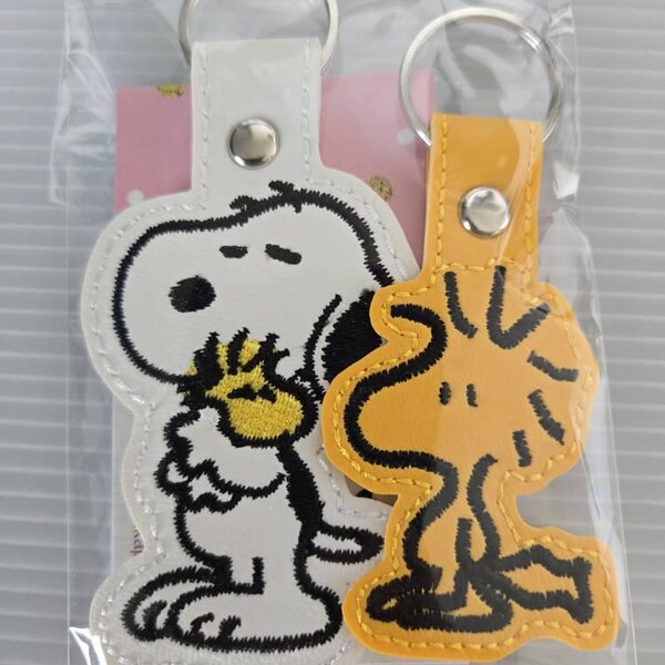 Peanuts Snoopy Woodstock Embroidered Key Fob - Etsy