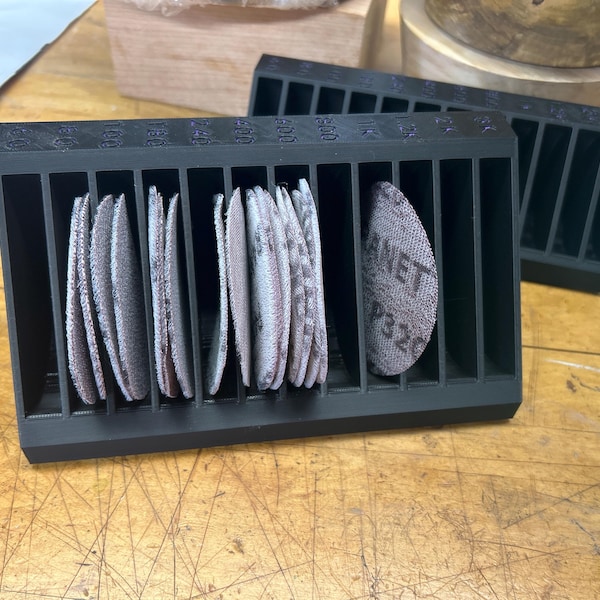 12 Slot Sandpaper Disc Holder 3 Inch 75mm Garage Organization Workbench ...