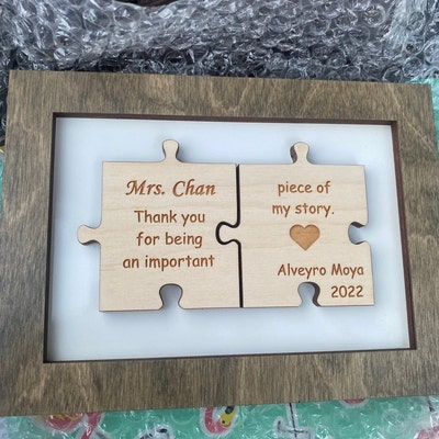 Teacher Gift, Puzzle Piece Sign, Thank You, Teacher Appreciation, End ...