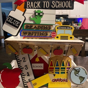 BUNDLE // Back to School Themed Tiered Tray Decor // School Tiered Tray ...