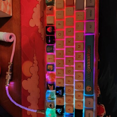 Handmade SA Profile Backlit Key Cap Hidden Fairyland Wood & Resin ...